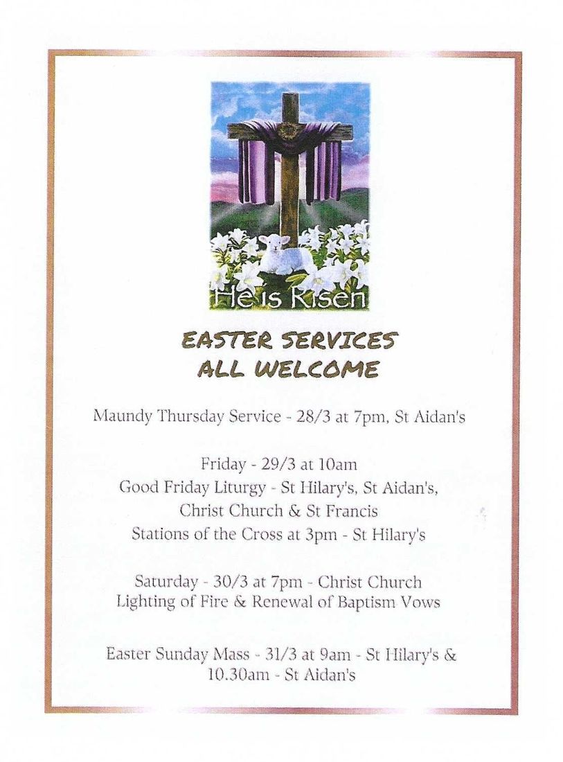 Holy Week and Easter Service Times | Anglican Diocese of the Murray